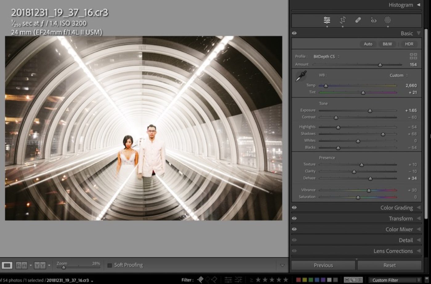 Wedding Portraits at Night: Canon EOS R & 24mm f/1.4 - Sam Hurd Photography